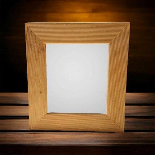 Зеркало с деревянным обрамлением ( террасная доска, лиственница) 69х75см