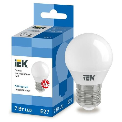 Лампа светодиодная ECO G45 7Вт шар 6500К E27 230В LLE-G45-7-230-65-E27 IEK (50шт.)