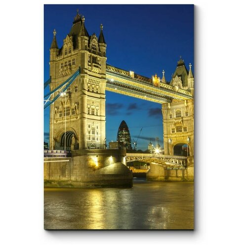Модульная картина Мост через ночь, Лондон 20x30