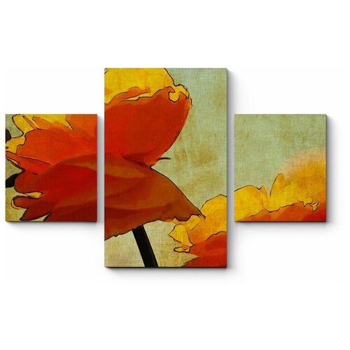 Модульная картина Огненные цветы 110x72