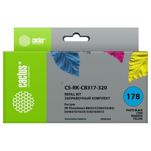 Cactus CS-RK-CB317-320 чернила (HP 178) цветной 120 мл (совместимый)