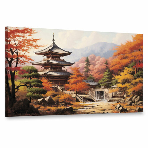 Интерьерная картина 100х60 "Традиционные храмы и святилища Японии"