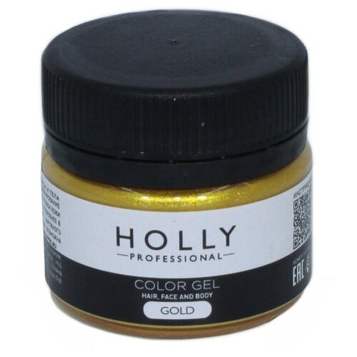 Декоративный гель для лица, волос и тела Color Gel, Holly Professional (Gold)