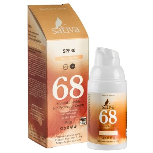 Sativa крем №68 Sand Beige SPF 30, 30 мл