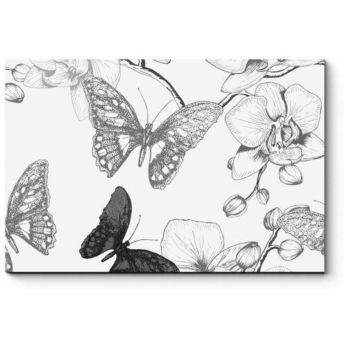 Модульная картина А бабочкам снятся цветы. 40x27