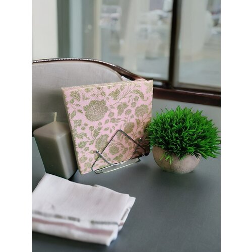 Салфетки бумажные сервировочные "Анжелика" золото на розовом, 33x33 см, 20шт