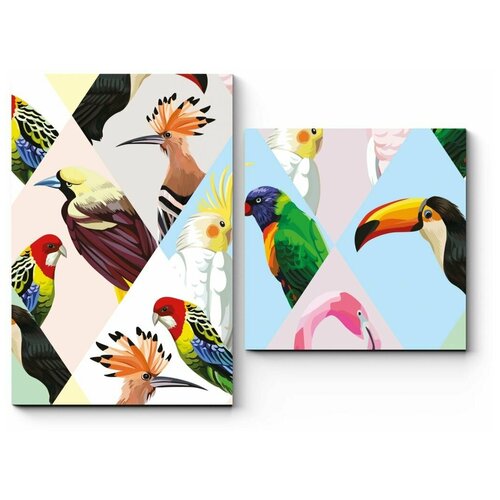 Модульная картина Тропические птицы40x30