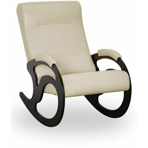 Кресло качалка для взрослых Вилла Кресло-качалка для дома экокожа цвет кремовый Favorit 02