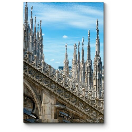 Модульная картина Мраморные скульптуры Миланского собора50x75