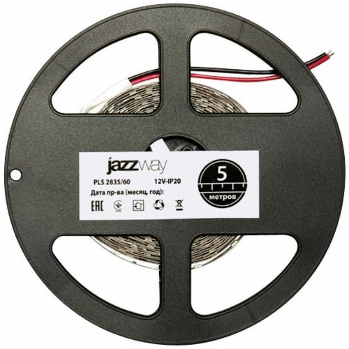 JazzWay Лента светодиодная PLS 2835/60-12V 6Вт/м 6500К холод. бел. IP20 (уп.5м) JazzWay 2858009