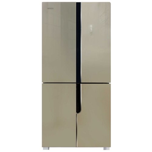 Холодильник Ginzzu NFK-500 Gold glass, бежевый