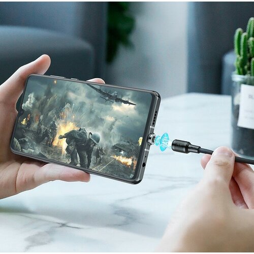 Кабель USB Lightning магнитный X52 1M 3A HOCO черный