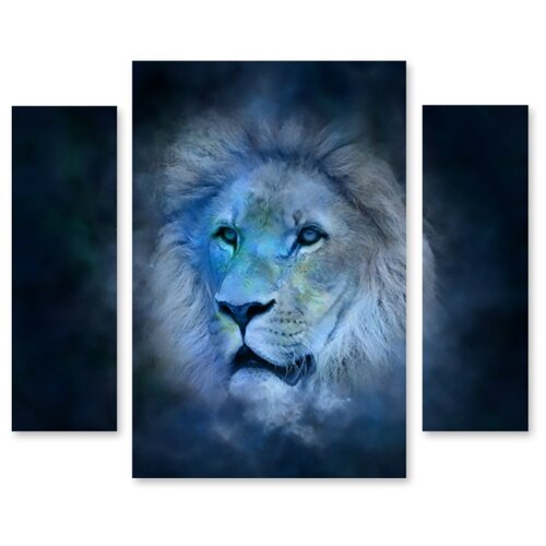 Модульная картина на холсте "Сказочный лев" 90x78 см