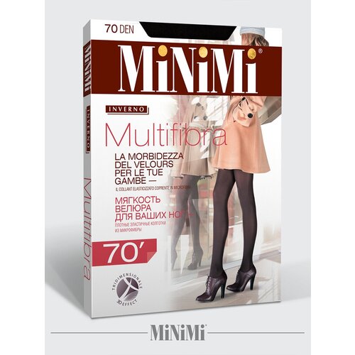 Колготки MiNiMi Multifibra, 70 den, размер 4, черный