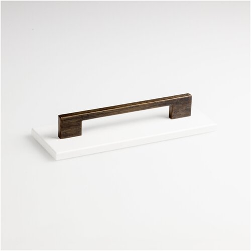 Ручка мебельная 160 мм, деревянная, скоба, черная, для кухни или кухонной мебели, шкафа, модель: "Costa 160" 1 шт.