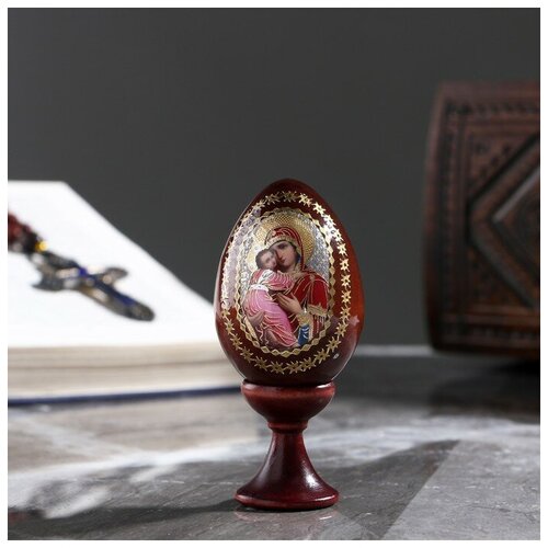Сувенир Яйцо на подставке икона "Божья Матерь Владимирская"