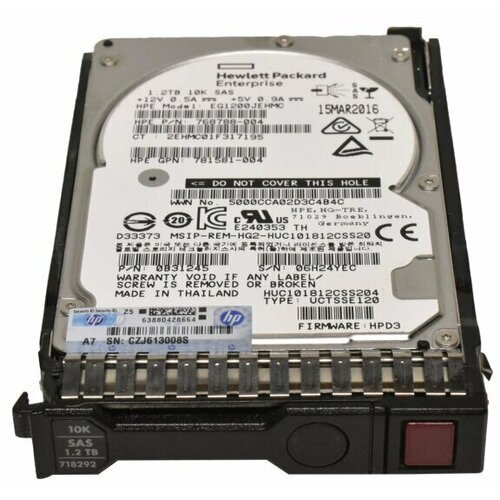 Жесткий диск HP 1.2TB 12G 10K SAS 2.5" SFF SC 873012-B21