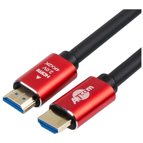 Аудио-видео, оптические шнуры Atcom Кабель HDMI-HDMI v2.0 3,0м (Red/Gold) Atcom, пакет