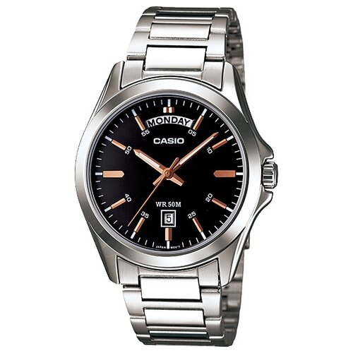 Наручные часы CASIO Collection MTP-1370D-1A2, серебряный, черный