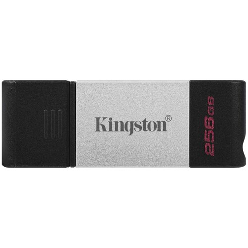 Флешка Kingston DataTraveler 80 256 ГБ, 1 шт., черный/серебристый