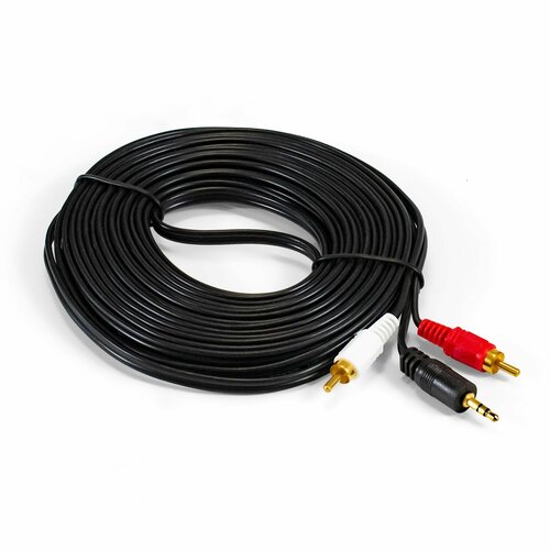 Кабель аудио ExeGate EX-CCA-458-10.0 (3.5mm Jack M/2xRCA M, 10м, позолоченные контакты) EX294735RUS