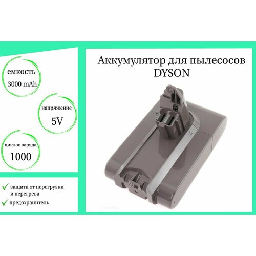 Аккумулятор (батарея) (61034-01) для пылесоса Dyson DC59 Animal Complete (21,6V 3000mAh)