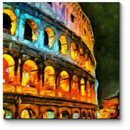 Модульная картина Ночной Колизей, Рим 20x20