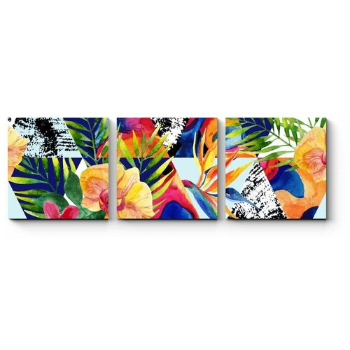 Модульная картина Цветущие тропики 60x20
