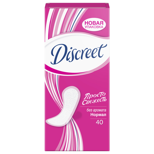 Discreet прокладки ежедневные Normal, 1 капля, 40 шт., розовый