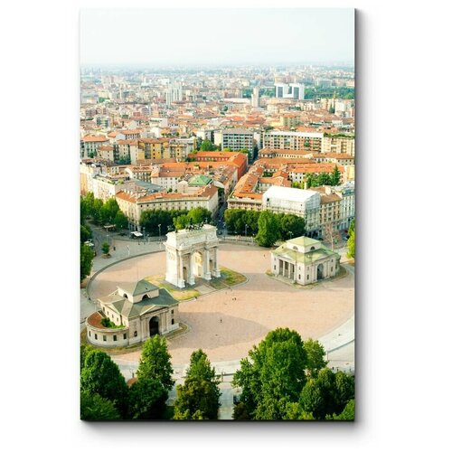 Модульная картина Панорама летнего Милана 30x45