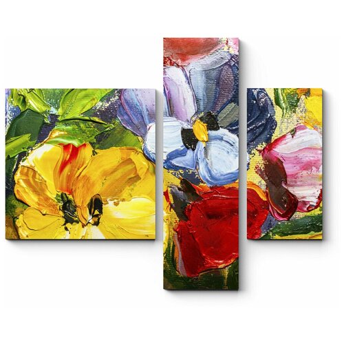 Модульная картина Яркие тропические цветы 100x83