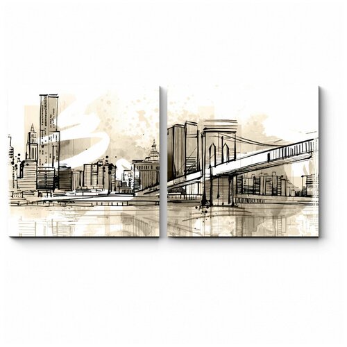 Модульная картина Винтажный мост 180x90