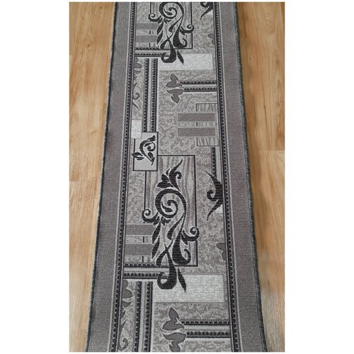 Ковровая дорожка на войлоке, Витебские ковры, с печатным рисунком, 1530, серая, 0.6*4 м
