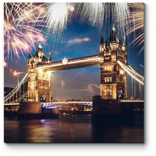 Модульная картина С Новым годом, Лондон 140x140