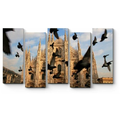 Модульная картина На соборной площади, Милан120x69