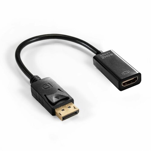 Кабель-переходник DisplayPort-HDMI ExeGate EX-DPM-HDMIF-0.2 (20M/19F, DP1.2 4K@60Hz, 0,2м) EX294707RUS