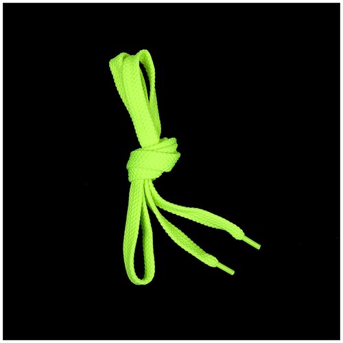Шнурки плоские полиэфир 15мм цв. зеленый неон 1255 арт.57/15 130см уп.144шт