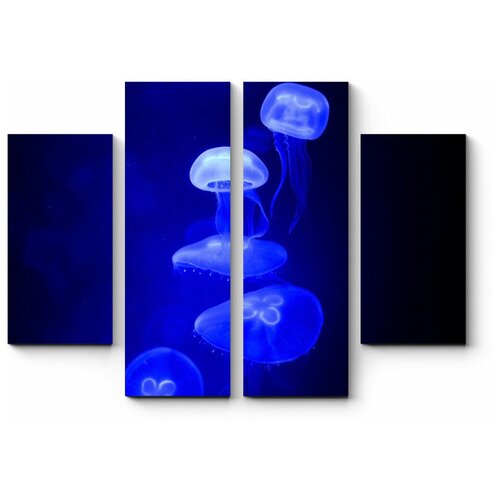 Модульная картина Медузы плывущие к свету 80x60