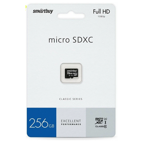 Micro SDXC карта памяти Smartbuy 256GB Class 10 UHS-1 (без адаптера)