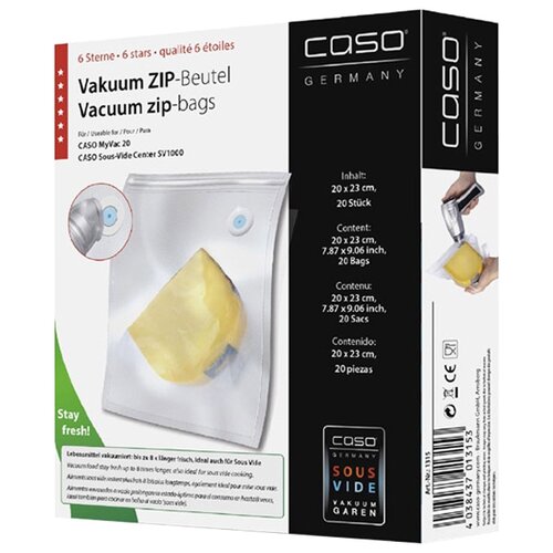 Caso пакеты для вакуумного упаковщика, 20х23 см, 150 мкм, 20 шт.