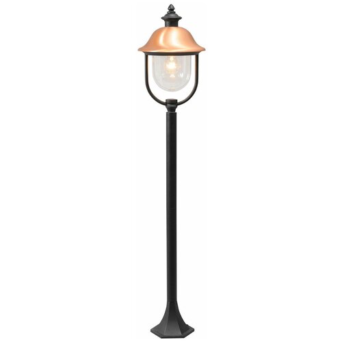 De Markt Уличный светильник Дубай 805040501, E27, 95 Вт, цвет арматуры: черный, цвет плафона бесцветный