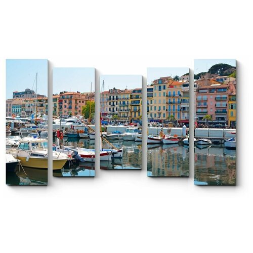 Модульная картина Старый город и гавань в Каннах100x60