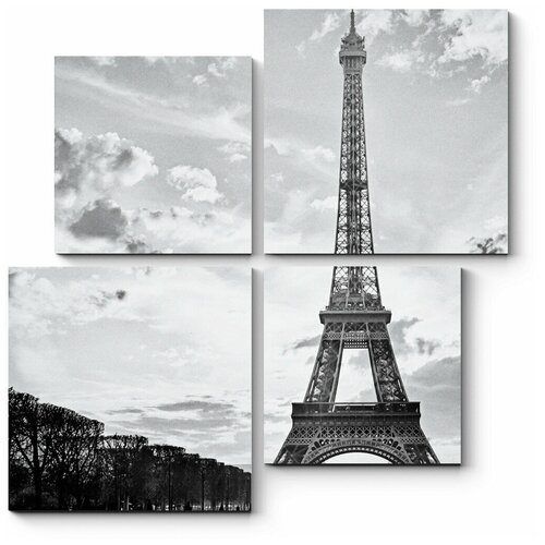 Модульная картина Черно-белый Париж 60x60