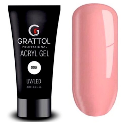 Grattol акригель Acryl Gel камуфлирующий, 30 мл, 05 розово-бежевый