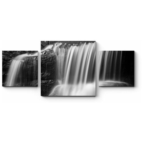 Модульная картина Монохромный водопад90x39
