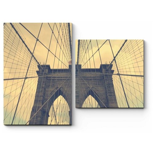 Модульная картина Винтажный Бруклинский мост50x38