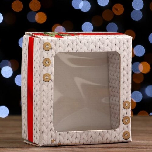 UPAK LAND Коробка подарочная, крышка-дно, "Тёплый Новый Год", 14,5 х 14,5 х 6 см