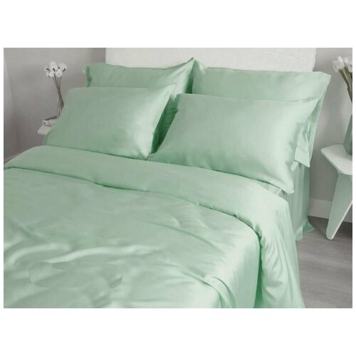 Постельное бельё Maktex тенсель 1,5 спальное 60S 4265 Серо-зеленый