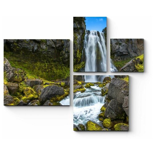 Модульная картина Горный водопад 142x118