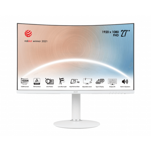 27" Монитор MSI Modern MD271CP, 1920x1080, 75 Гц, *VA, белый